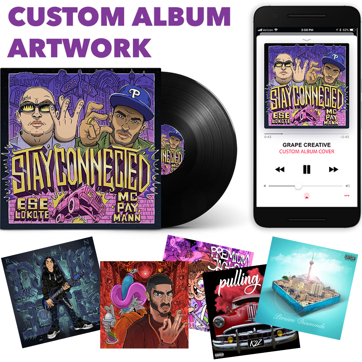 Custom Album/Single Artwork & illustration – Grape Creative